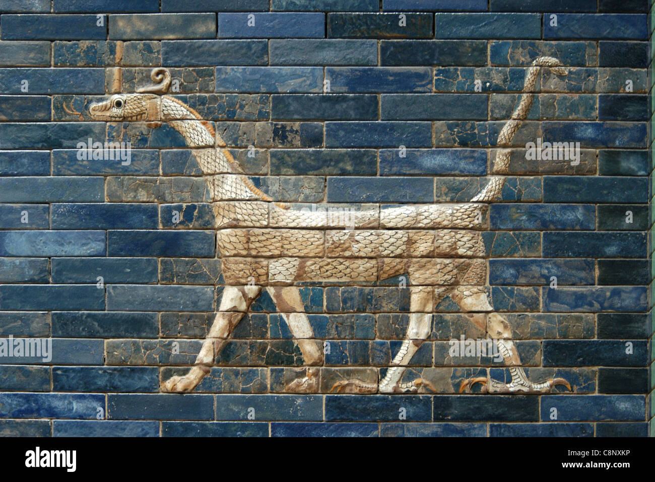Dragon. Glazed tiles from the Ishtar Gate from Babylonian in the ...