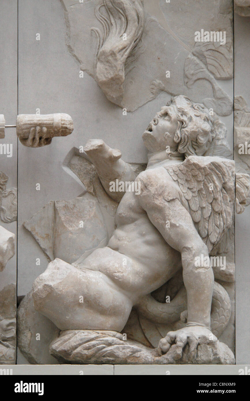 Giant Tityos. Detail of the Eastern side of the Pergamon Altar in the ...