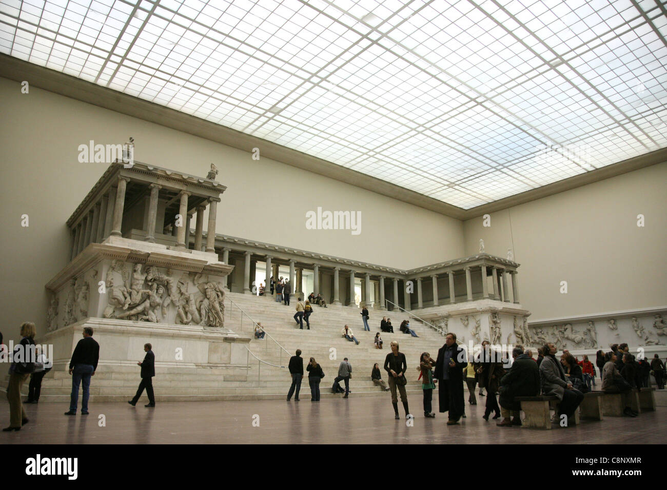 Pergamon Altar as reconstructed in the Pergamon Museum in Berlin ...