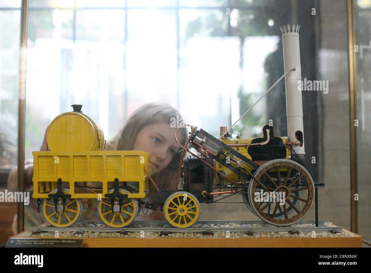 Scale model of Stephenson's Rocket, an early steam locomotive from 1829 ...