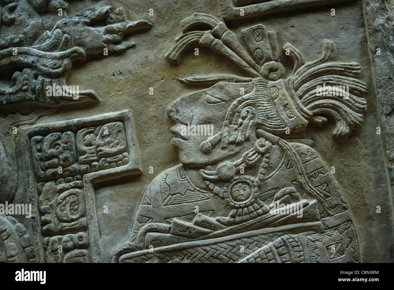 Maya relief from Yaxchilan seen at the British Museum in London, UK ...