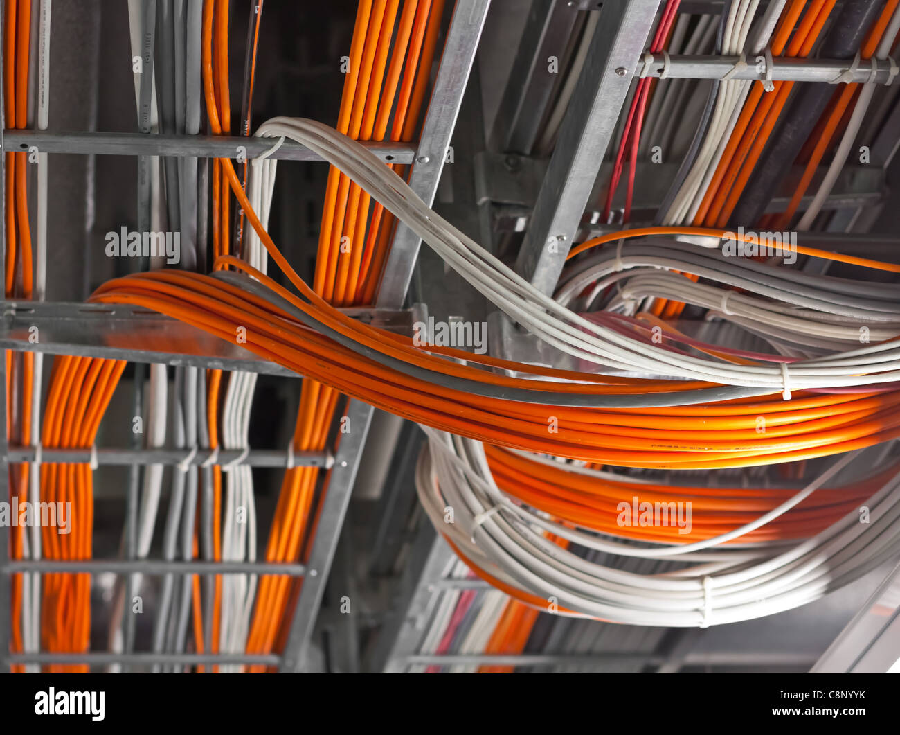 Bunch of network cables. Shallow dof Stock Photo - Alamy