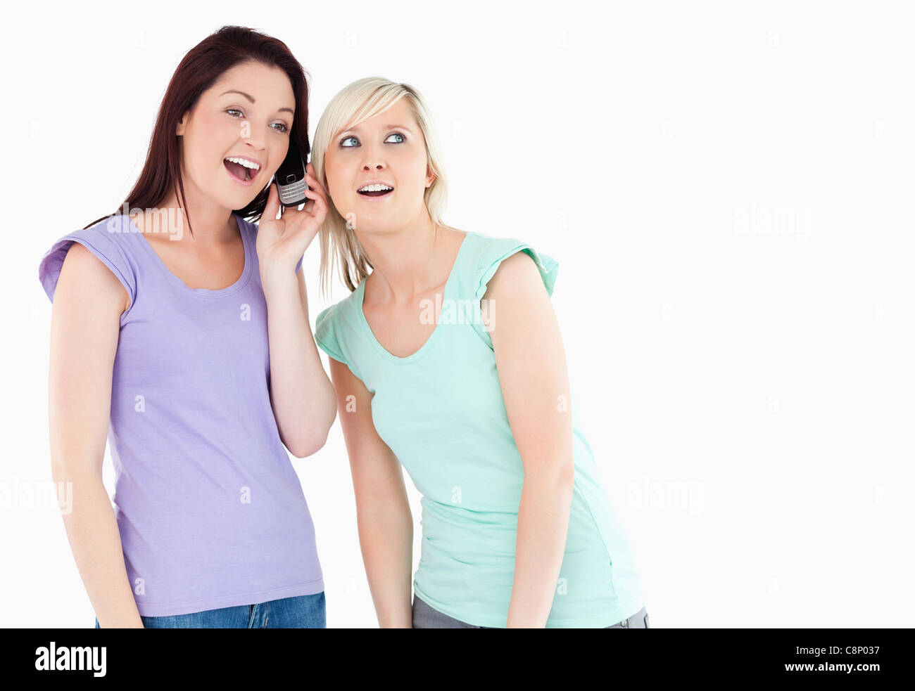 Women with a phone Stock Photo - Alamy