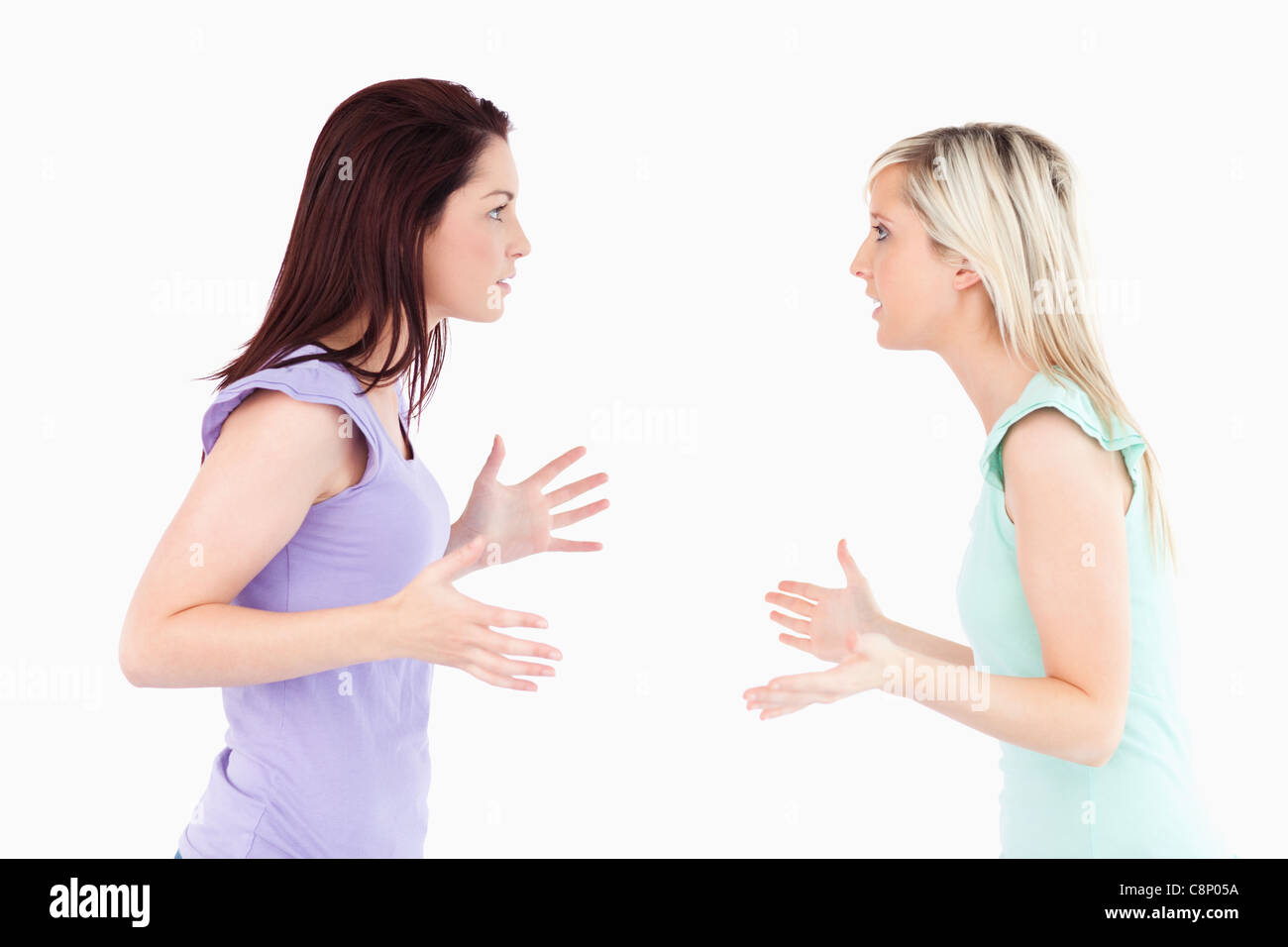 Cute women arguing Stock Photo - Alamy
