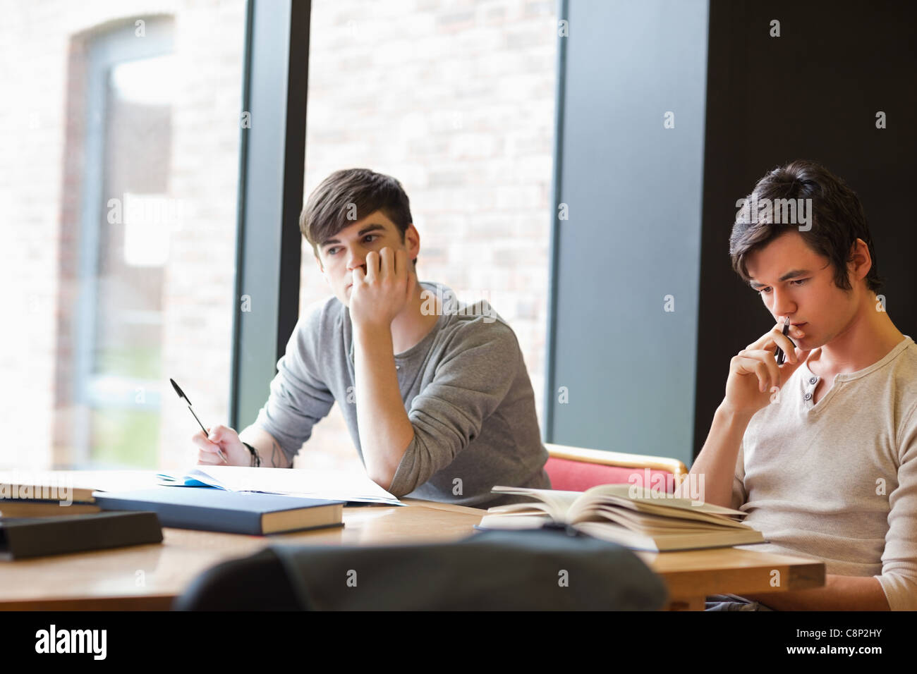 University student reviewing notes hi-res stock photography and images ...