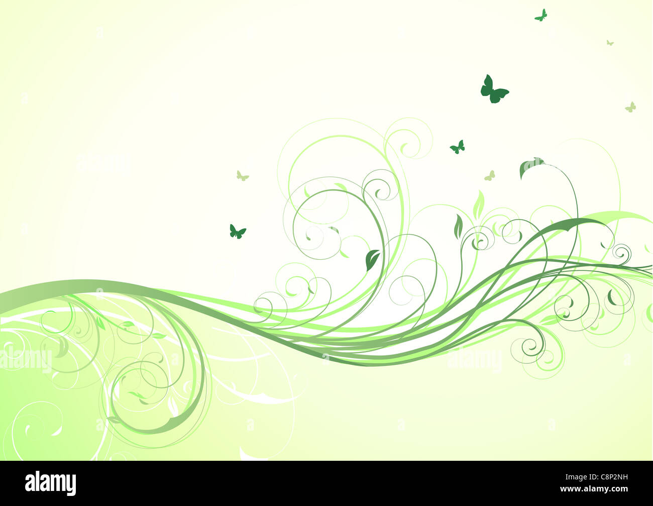 illustration of abstract green floral Background Stock Photo - Alamy