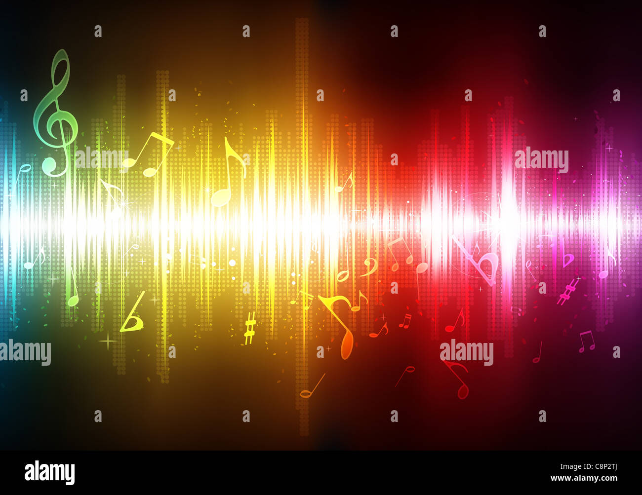 illustration of futuristic abstract glowing music background Stock ...