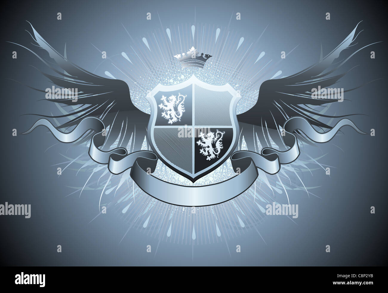 Coat Of Arms Shield With Wings