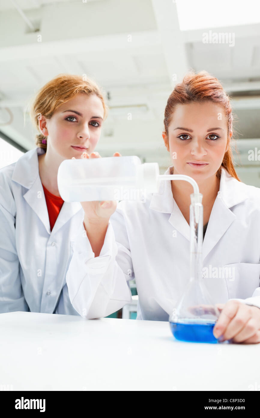 Portrait of cute scientists doing an experiment Stock Photo - Alamy