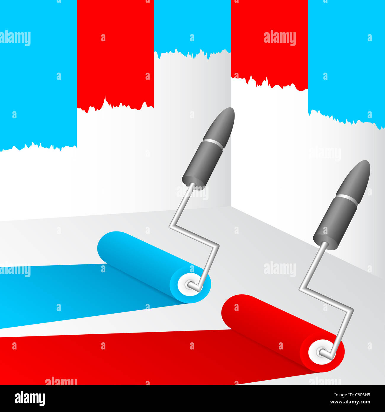 Blue and red paint Stock Photo - Alamy