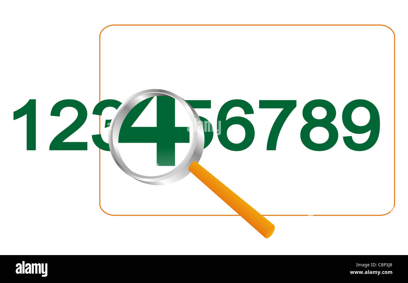 Magnifying Glass and numbers Stock Photo - Alamy