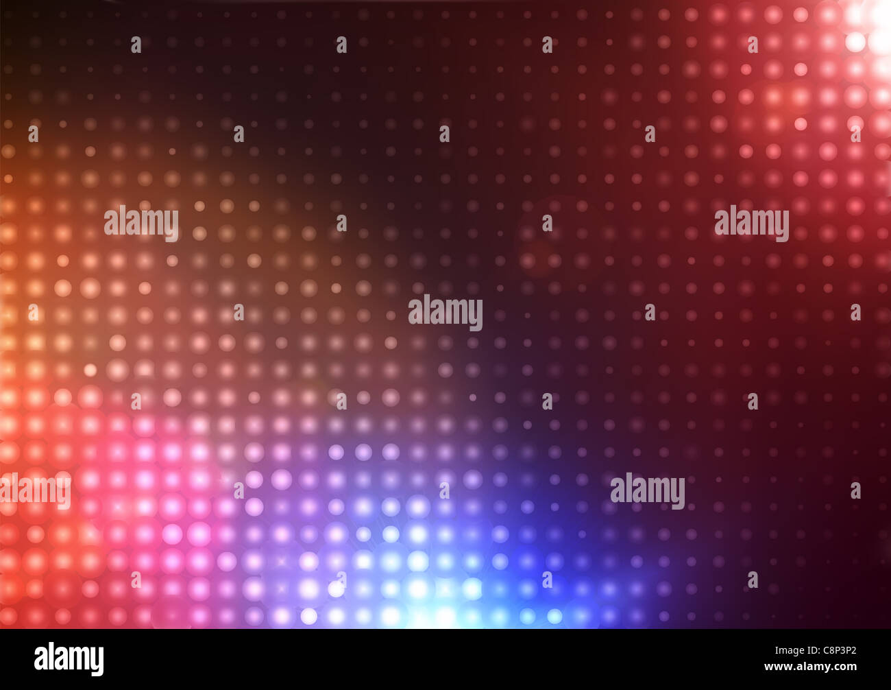 illustration of disco lights dots pattern on red background Stock Photo ...