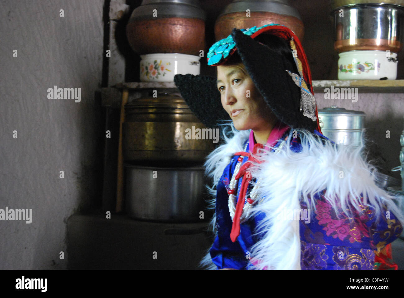 Ladakh, Himalaya, India, Ladakhi woman portrait, Ladakh, Kashmir-Jammu ...