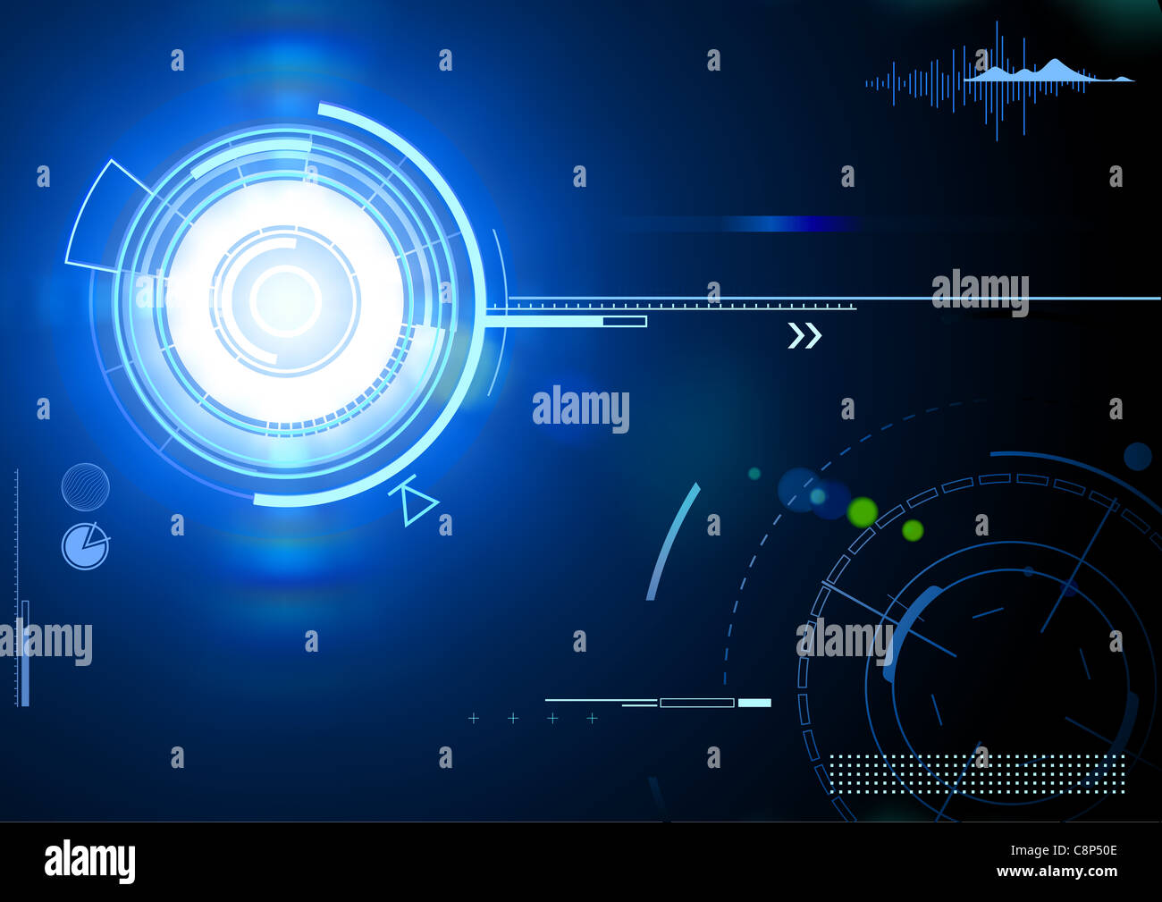 illustration of blue abstract techno background Stock Photo - Alamy