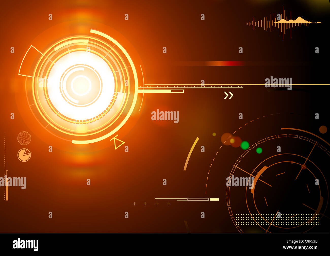 illustration of orange abstract techno background Stock Photo - Alamy