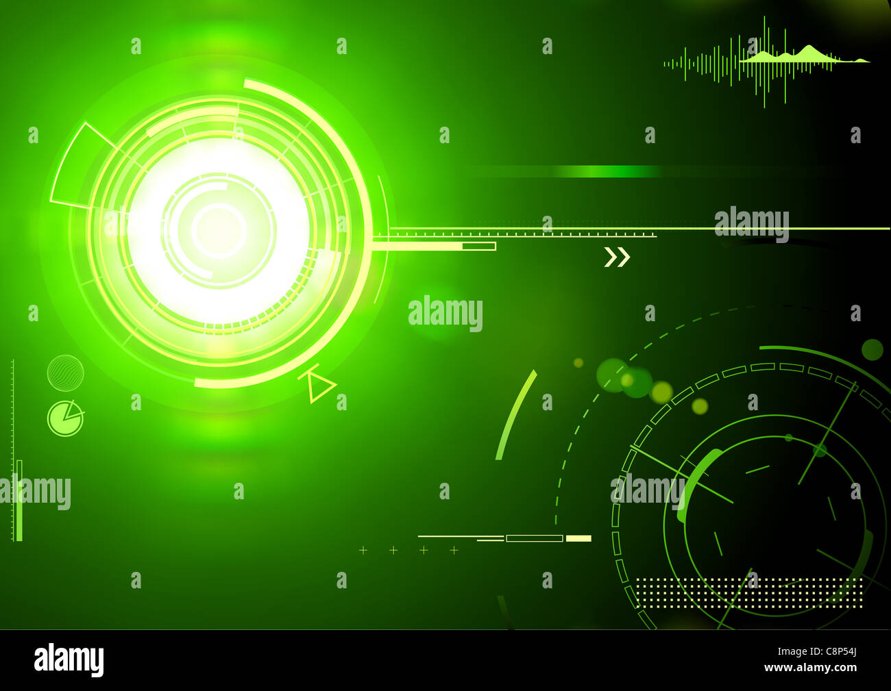 illustration of green abstract techno background Stock Photo - Alamy