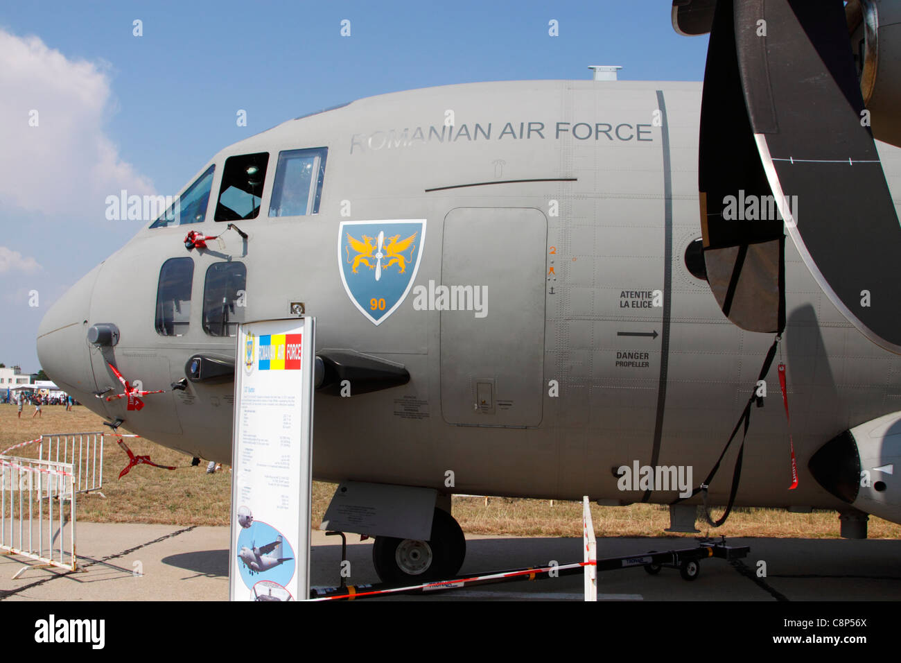 Romanian Air Force C-27 Spartan transport plane during an air show in ...