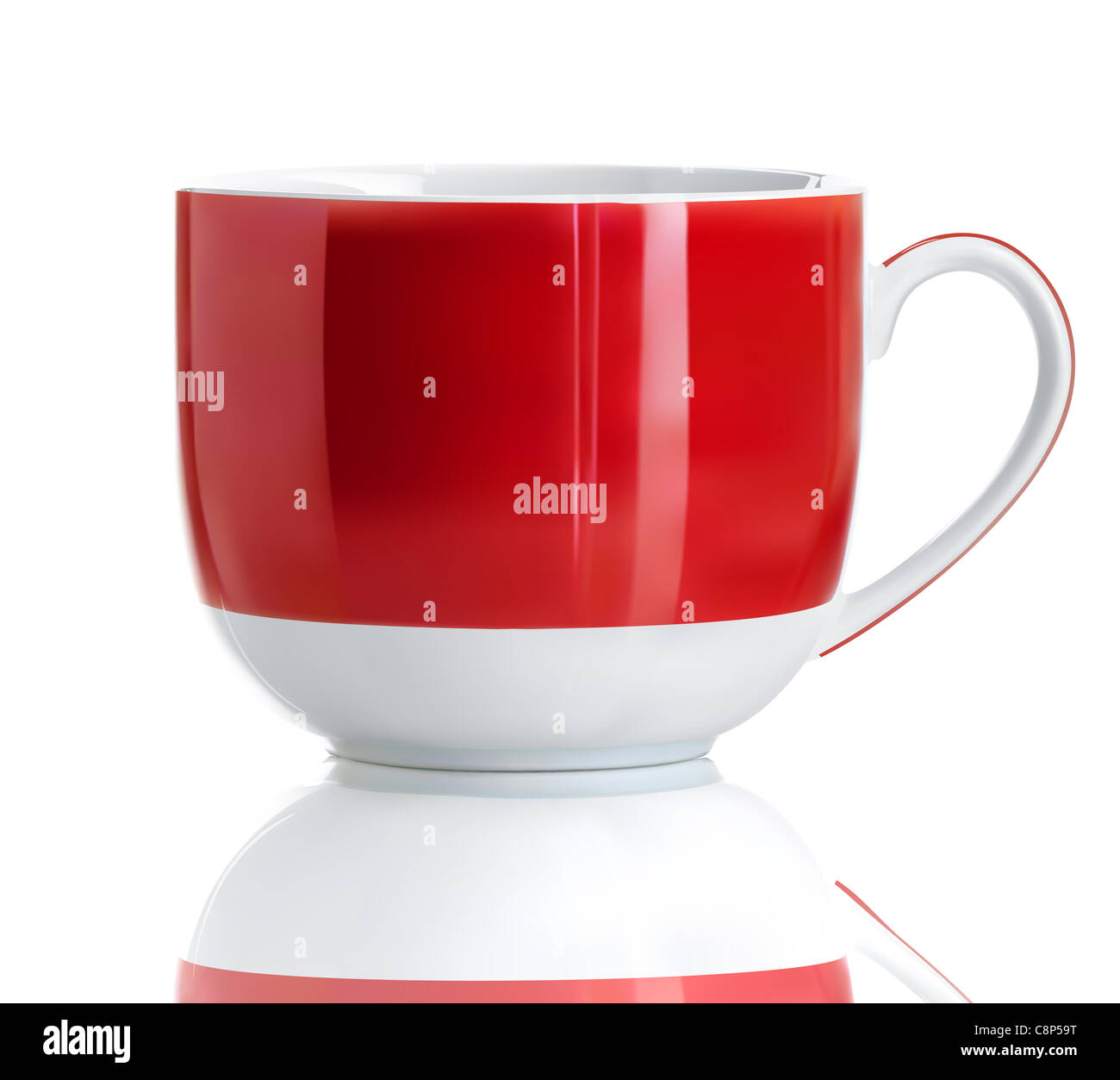 illustration of Realistic Cool red tea cup over white background Stock ...