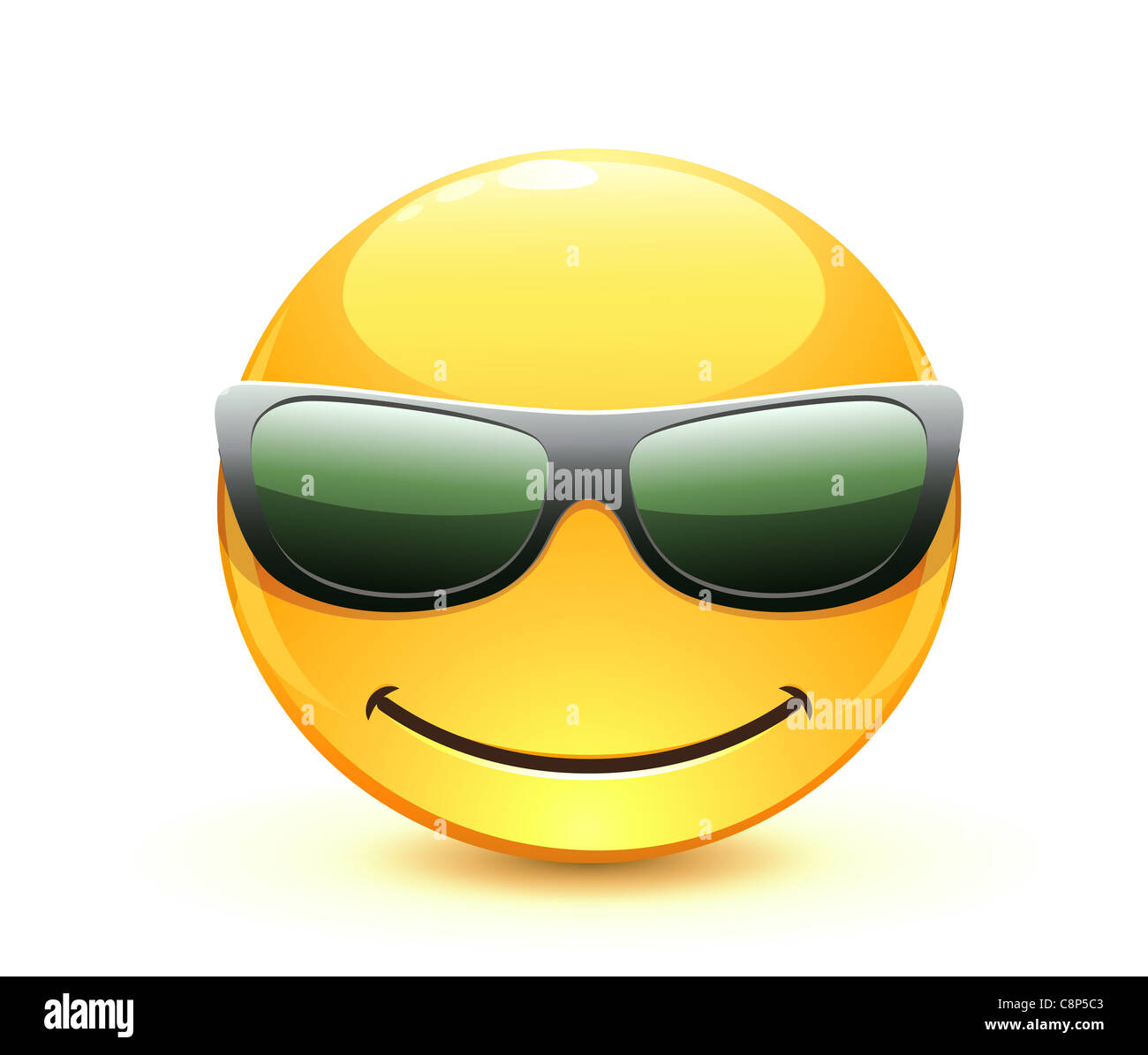 illustration of cool glossy Single Emoticon Stock Photo - Alamy