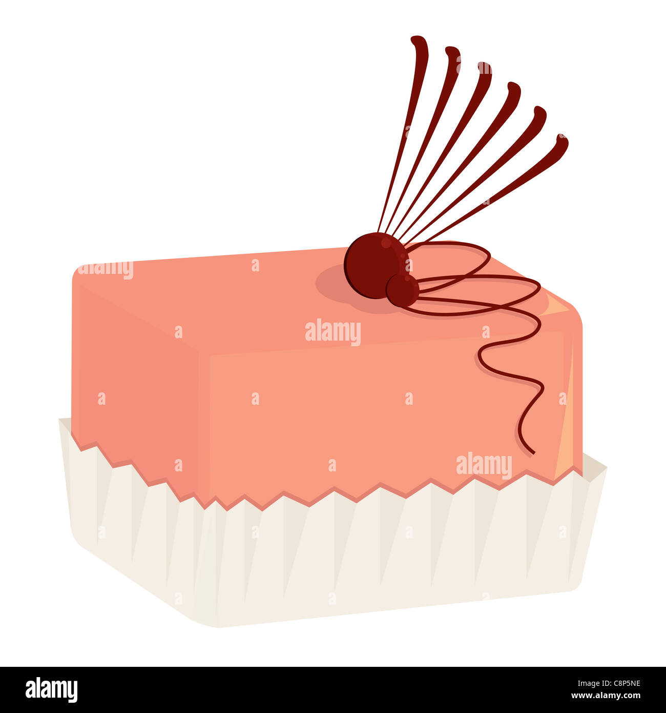 Pink petite four in paper wrapper Stock Photo - Alamy