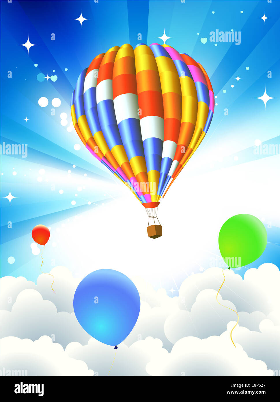 Colorful abstract Background with funky balloon - great for greeting ...