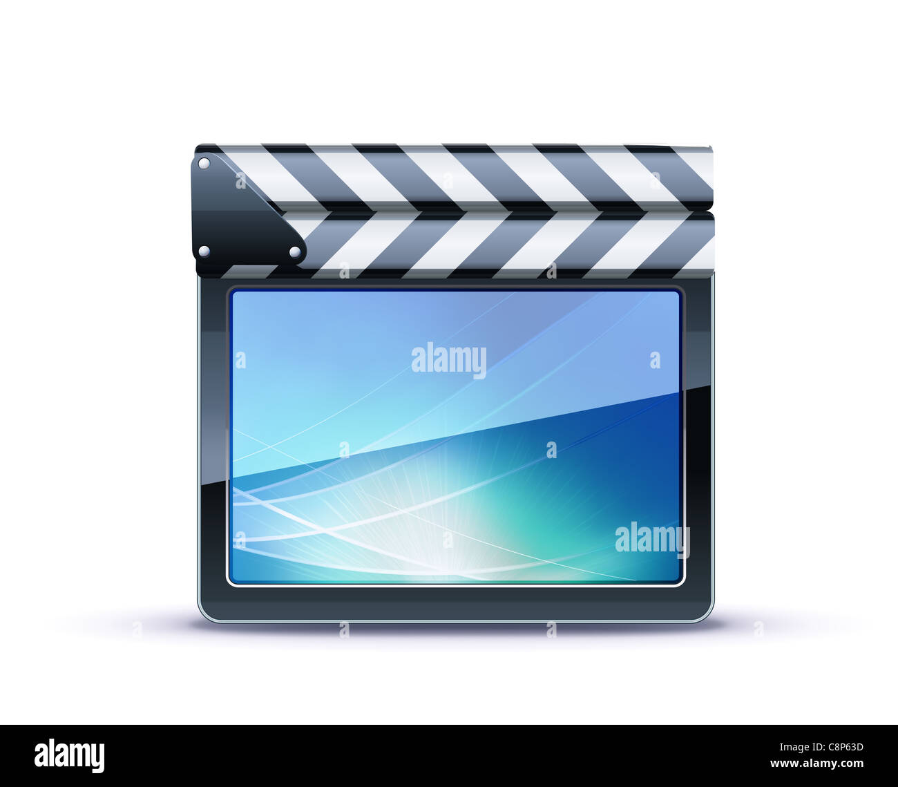 illustrator of closed movie clapper board Stock Photo - Alamy