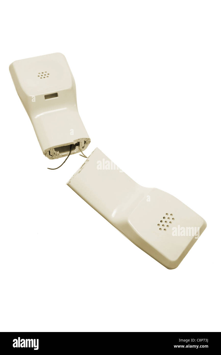 White telephone receiver handset Cut Out Stock Images & Pictures - Alamy