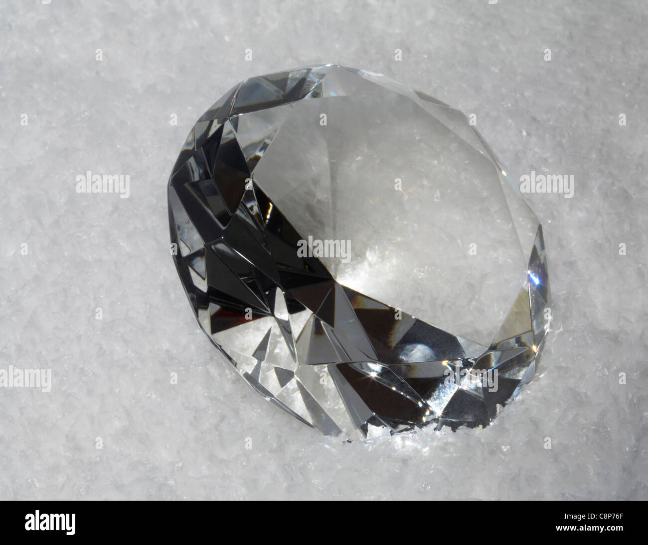 glass diamond in artificial snow Stock Photo - Alamy