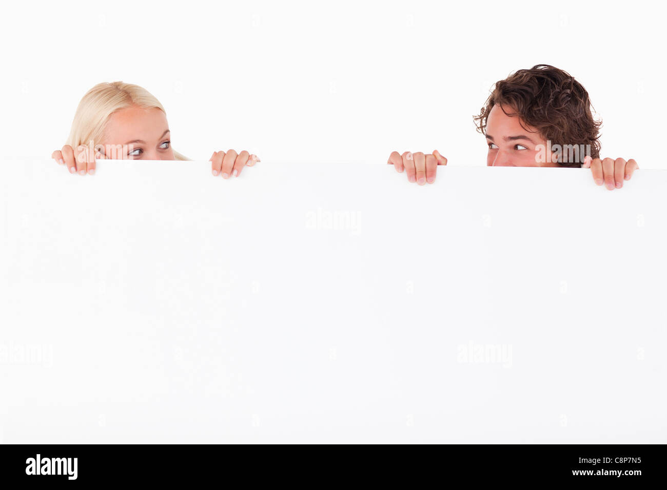 Happy man hiding face Cut Out Stock Images & Pictures - Alamy