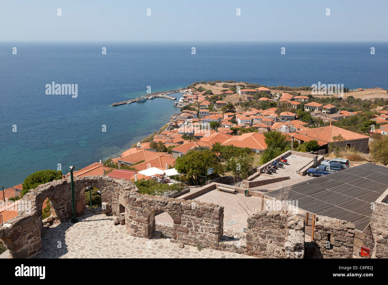 Castle and city of Mithymna , Lesbos, Greece Stock Photo - Alamy
