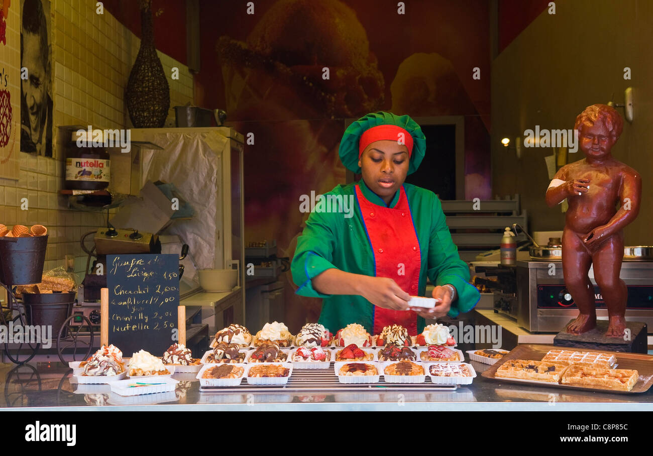 Belgian waffle stand hi-res stock photography and images - Alamy