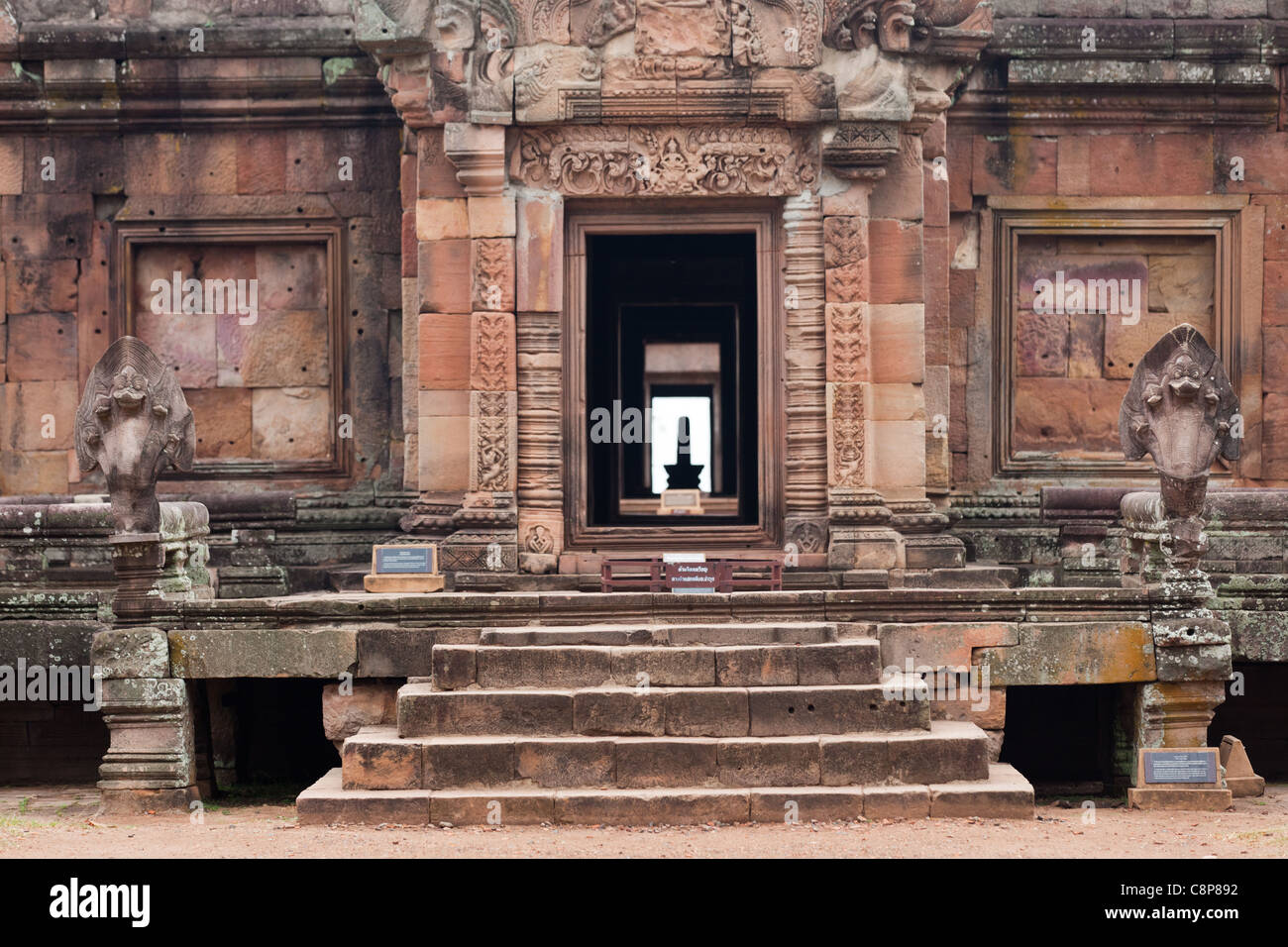 entrance of prasat hin phanom rung khmer temple ruins in Thailand Stock ...