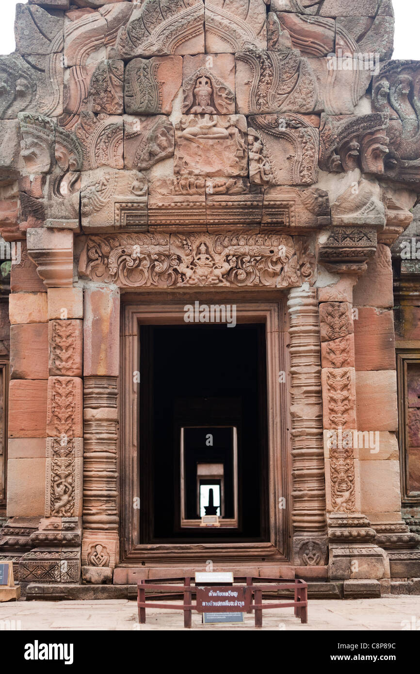 entrance of prasat hin phanom rung khmer temple ruins in Thailand Stock ...
