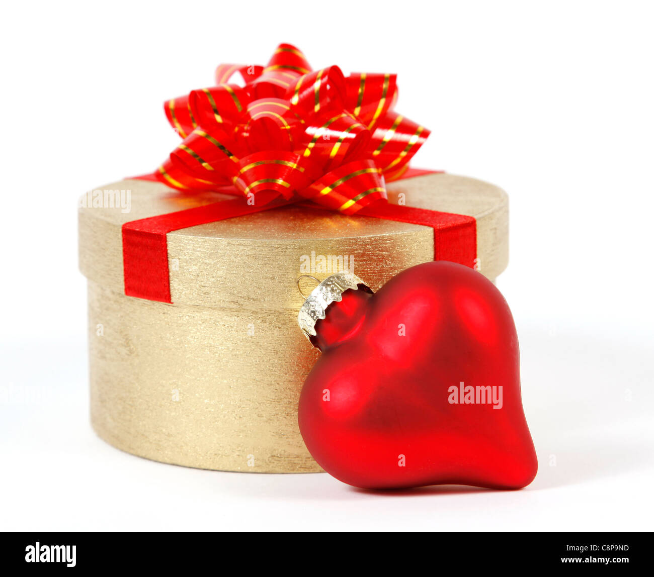 Golden present box red Cut Out Stock Images & Pictures - Alamy
