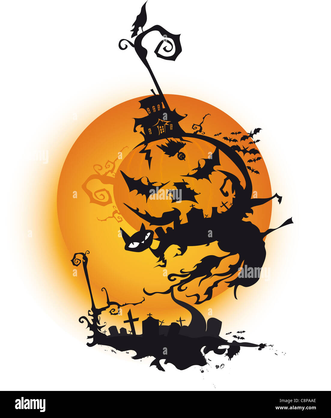 Spooky halloween tree witch Cut Out Stock Images & Pictures - Alamy