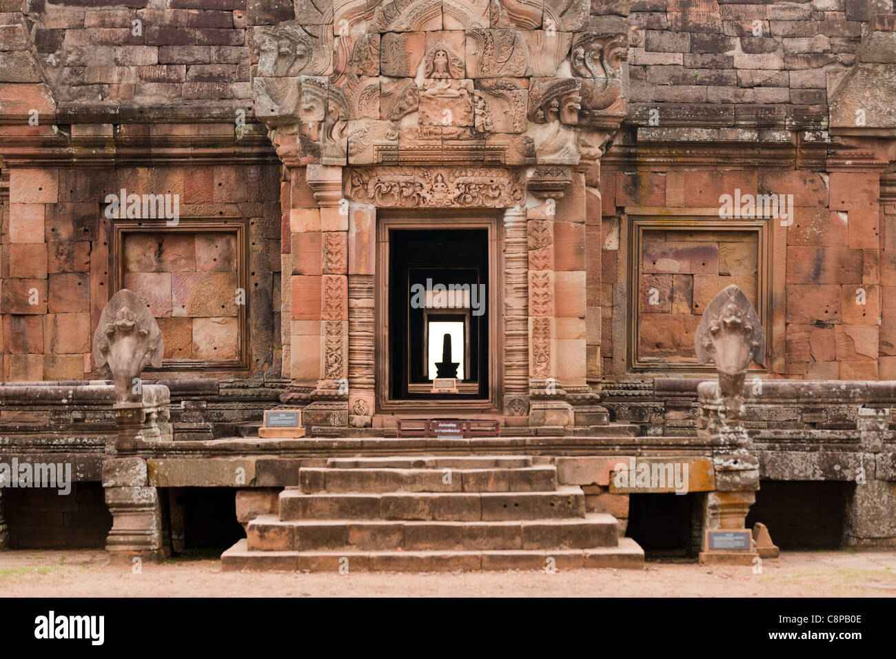 entrance of prasat hin phanom rung khmer temple ruins in Thailand Stock ...