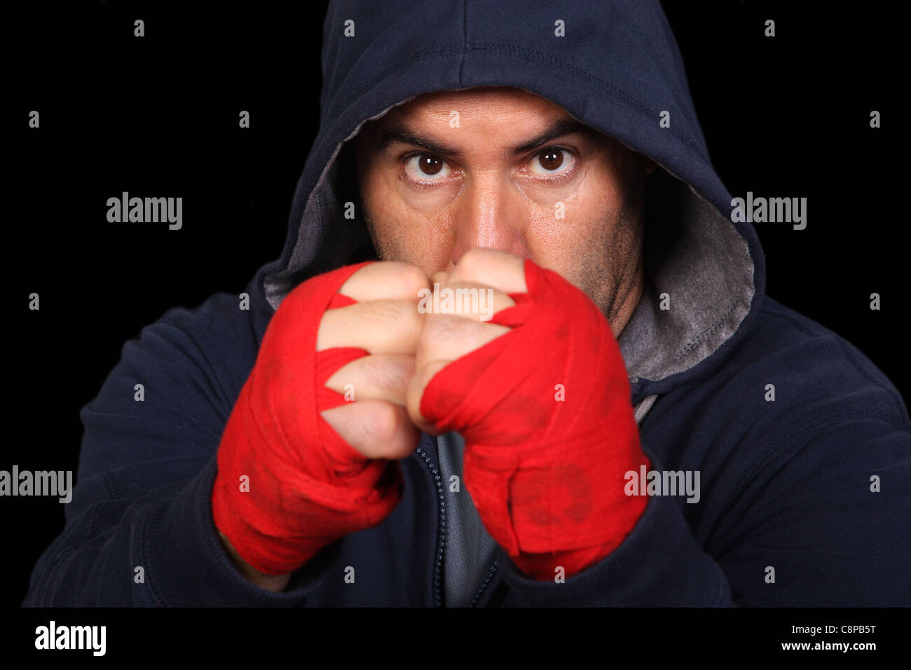 Fighter in concentration moment (focus in the face Stock Photo - Alamy