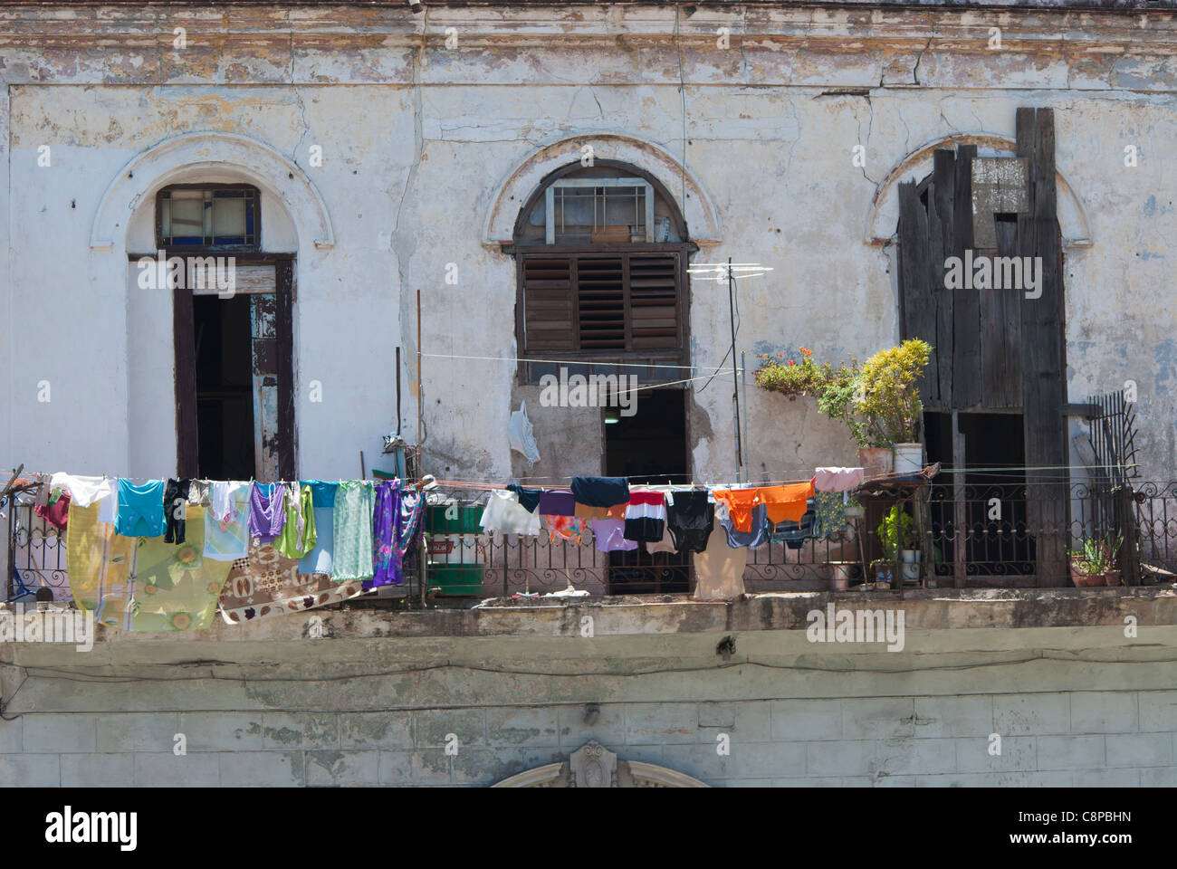 washing line Havana Cuba Stock Photo - Alamy