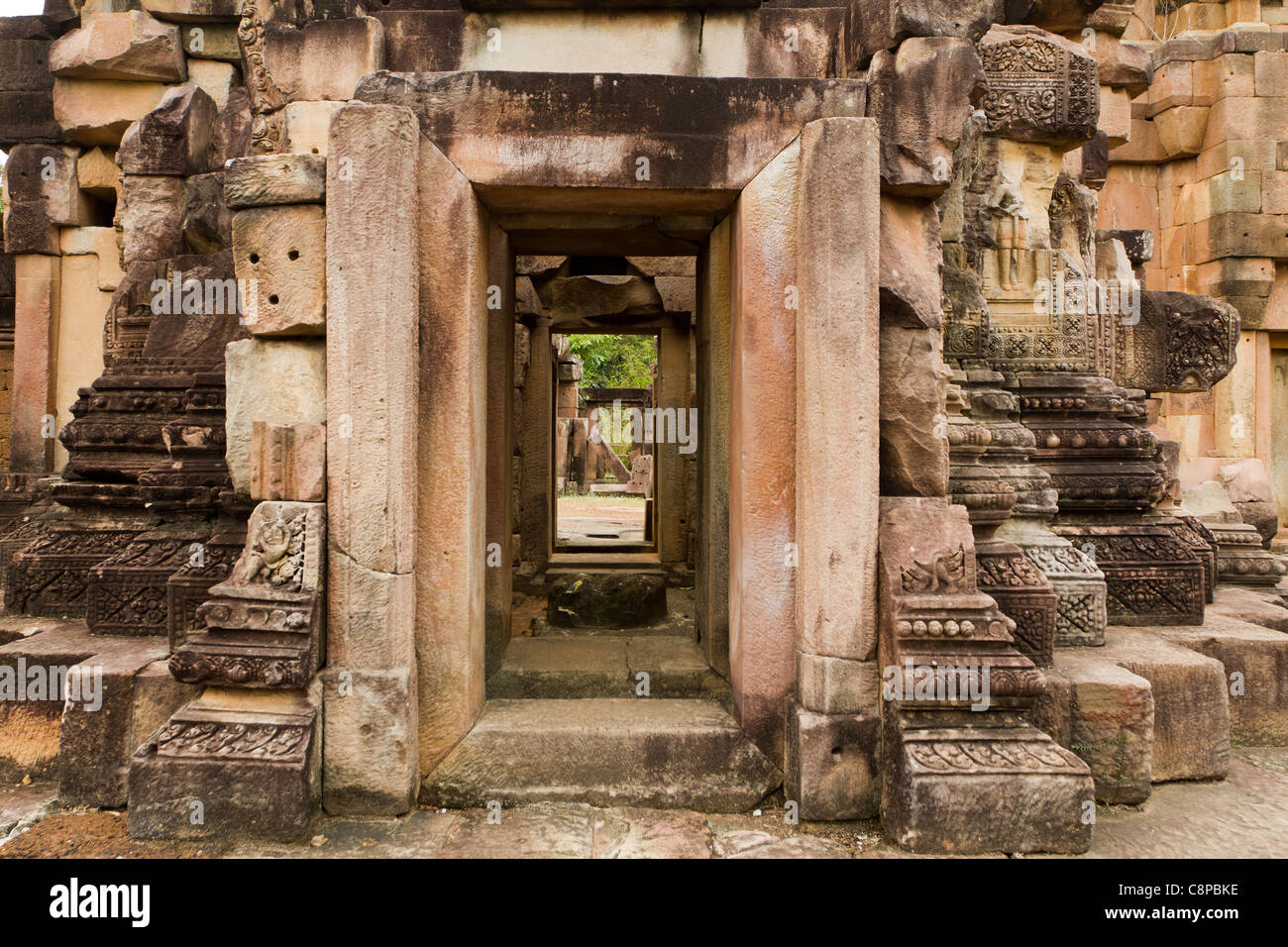 The khmer temple Ta Moan Thom (or Tha Muang Thom) hidden in the jungle ...
