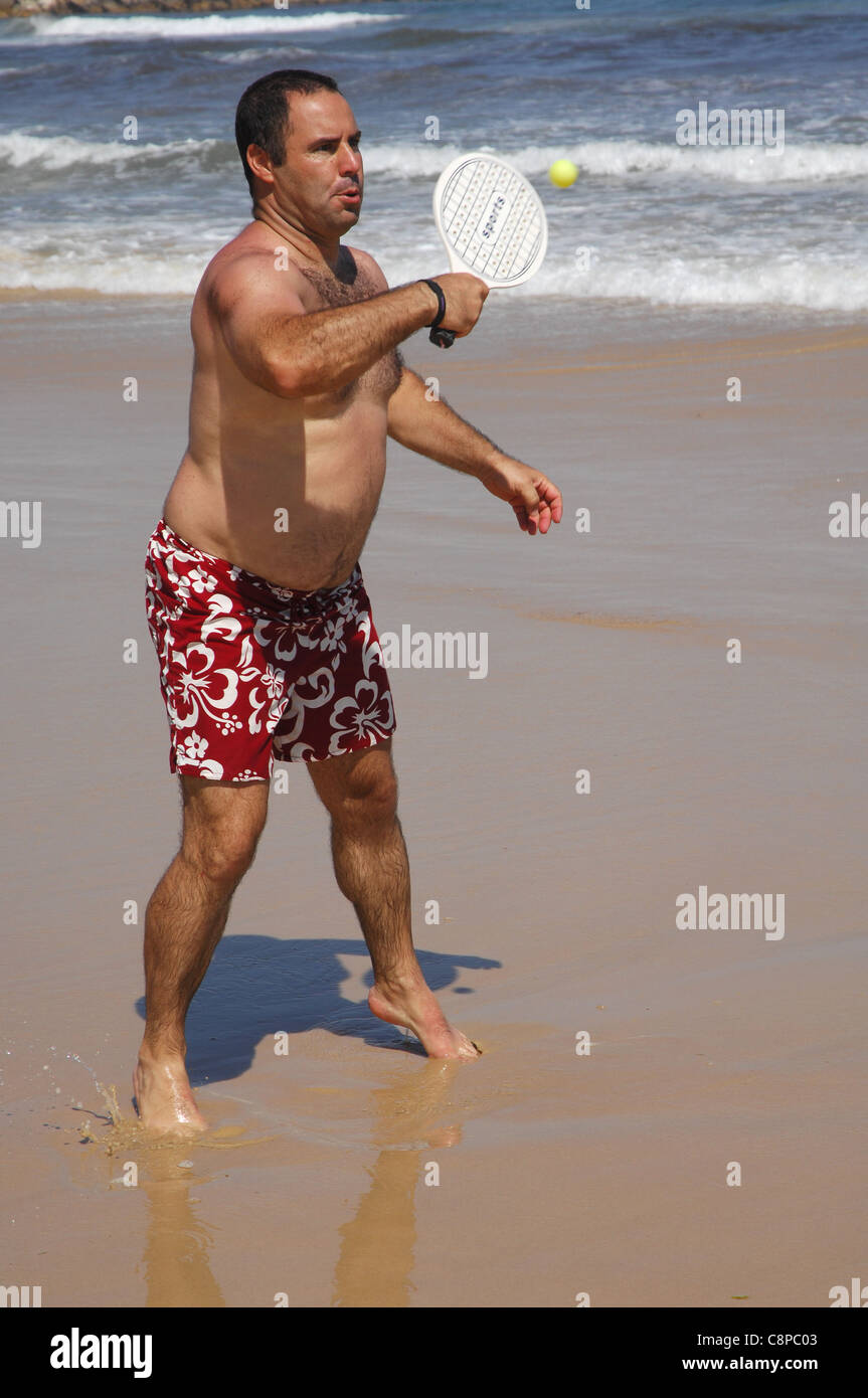 Overweight Man On Beach