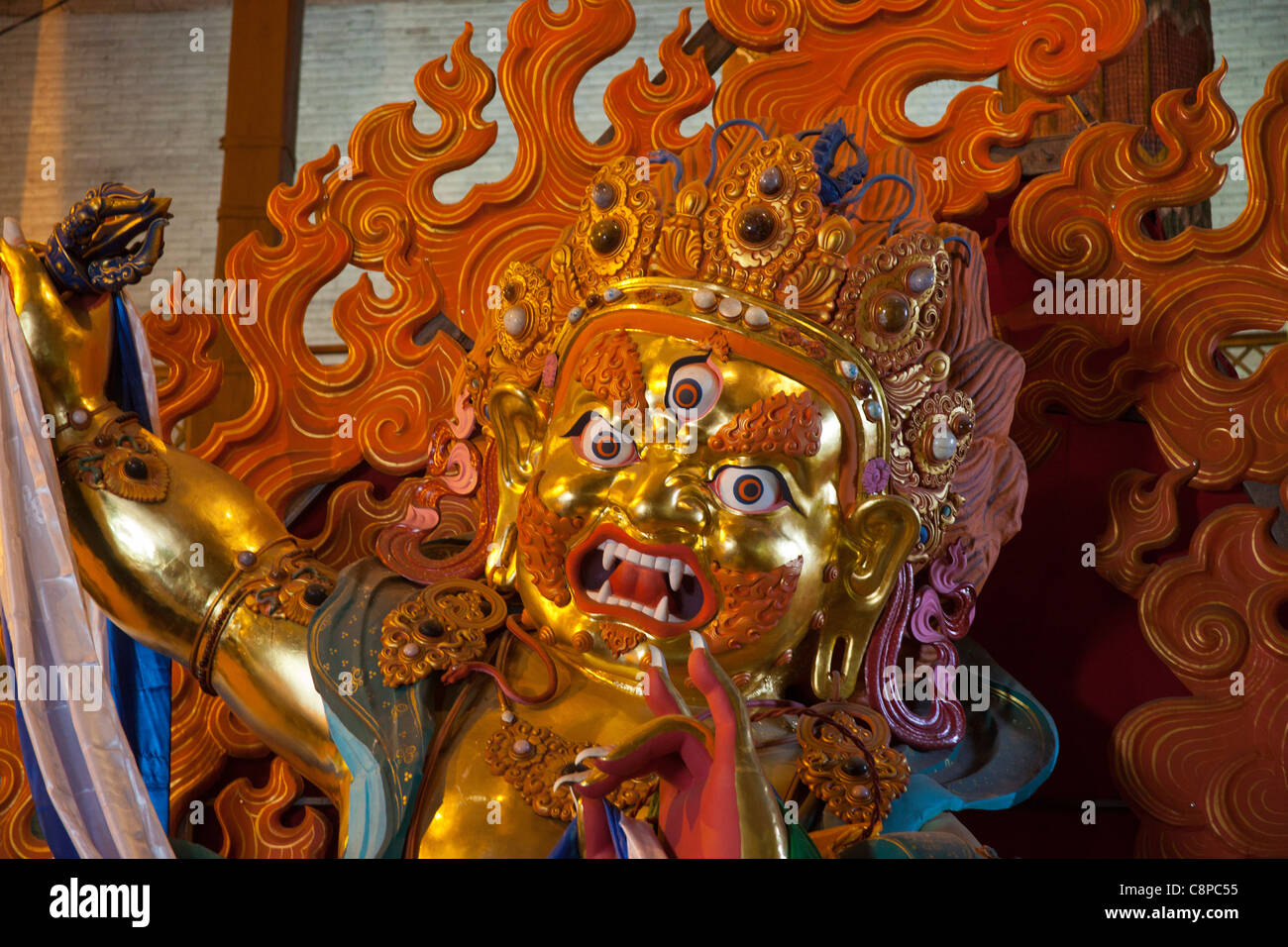 Buddhist demon icon at the Gandantegchinlen Monastery in Ulan Bator ...