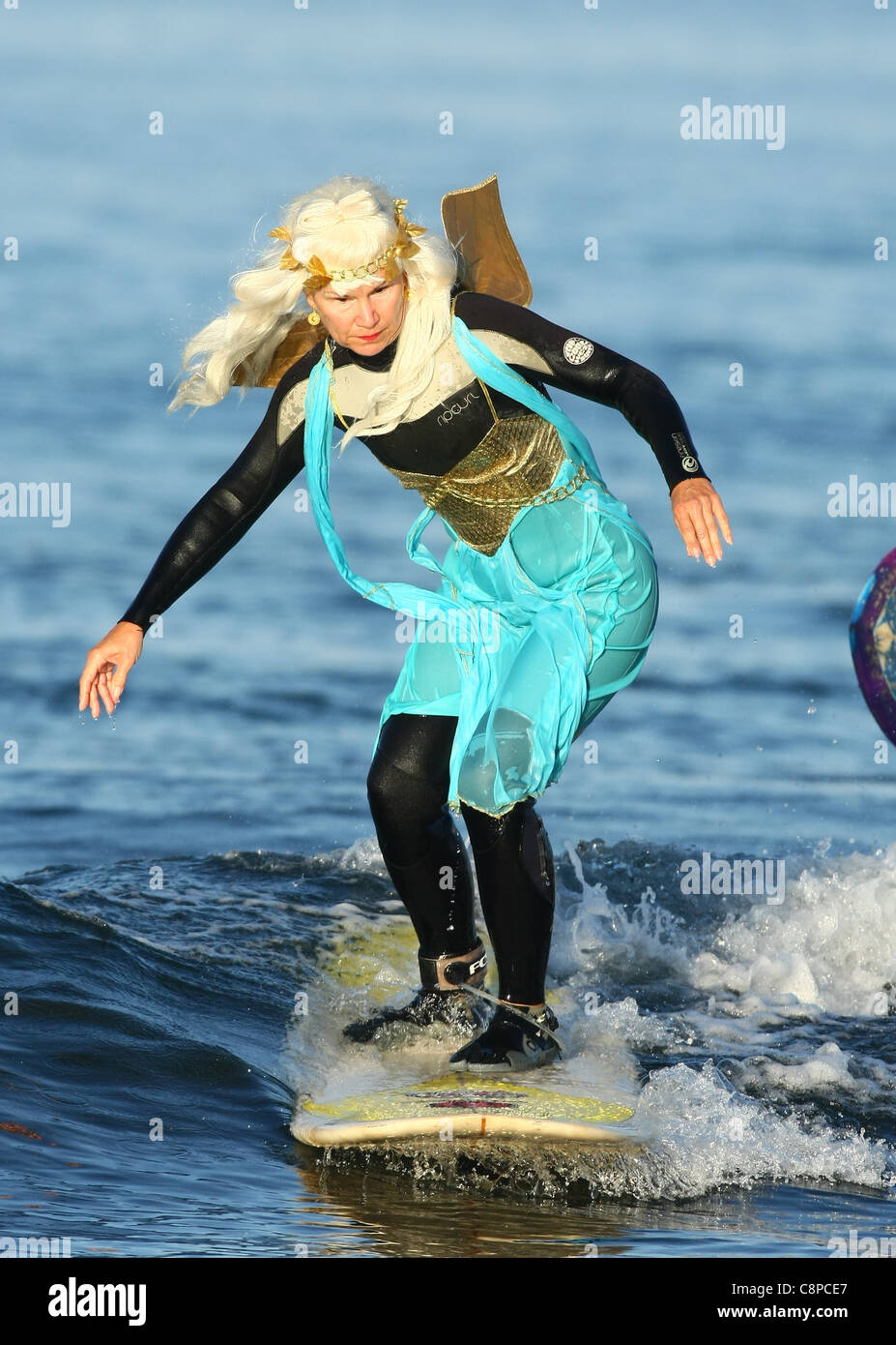 WOMAN SURFER AS MERMAID BLACKIE'S HALLOWEEN COSTUME SURF CONTEST 2011 ...