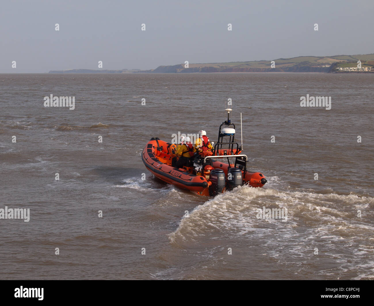 RNLI Lifeboat leaving Watchet Harbour during Trafalgar Day celebration. Watchet. Somerset Stock ...