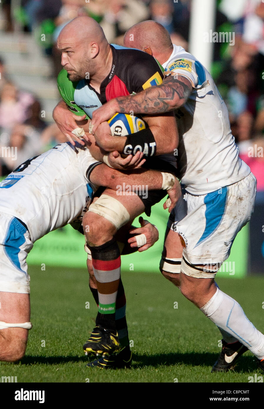 George Robson Harlequins 2nd Row playing in his 100th game for the ...