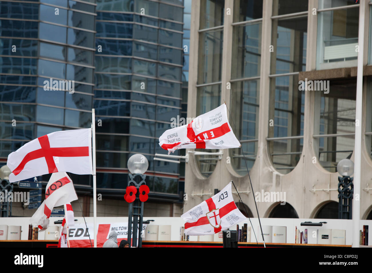 Masses of flags waving at the EDL demonstration. Which took place in ...