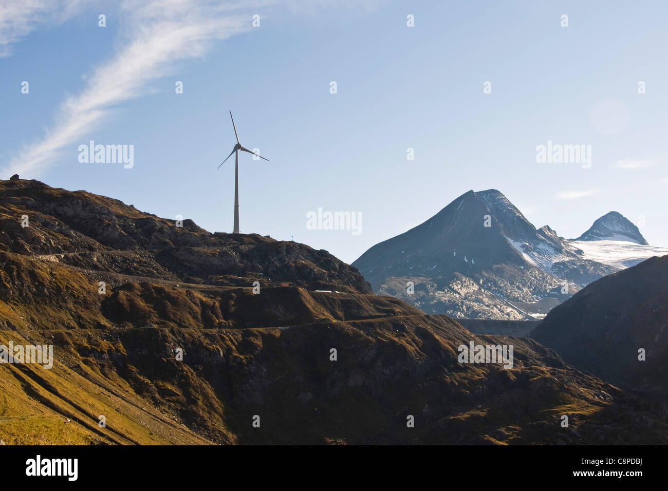 Wind turbine swiss mountain hi-res stock photography and images - Alamy