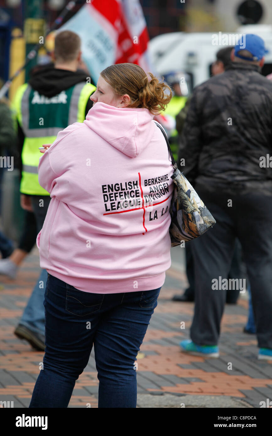 EDL female member of the Berkshire Angel Division. At the demonstration ...