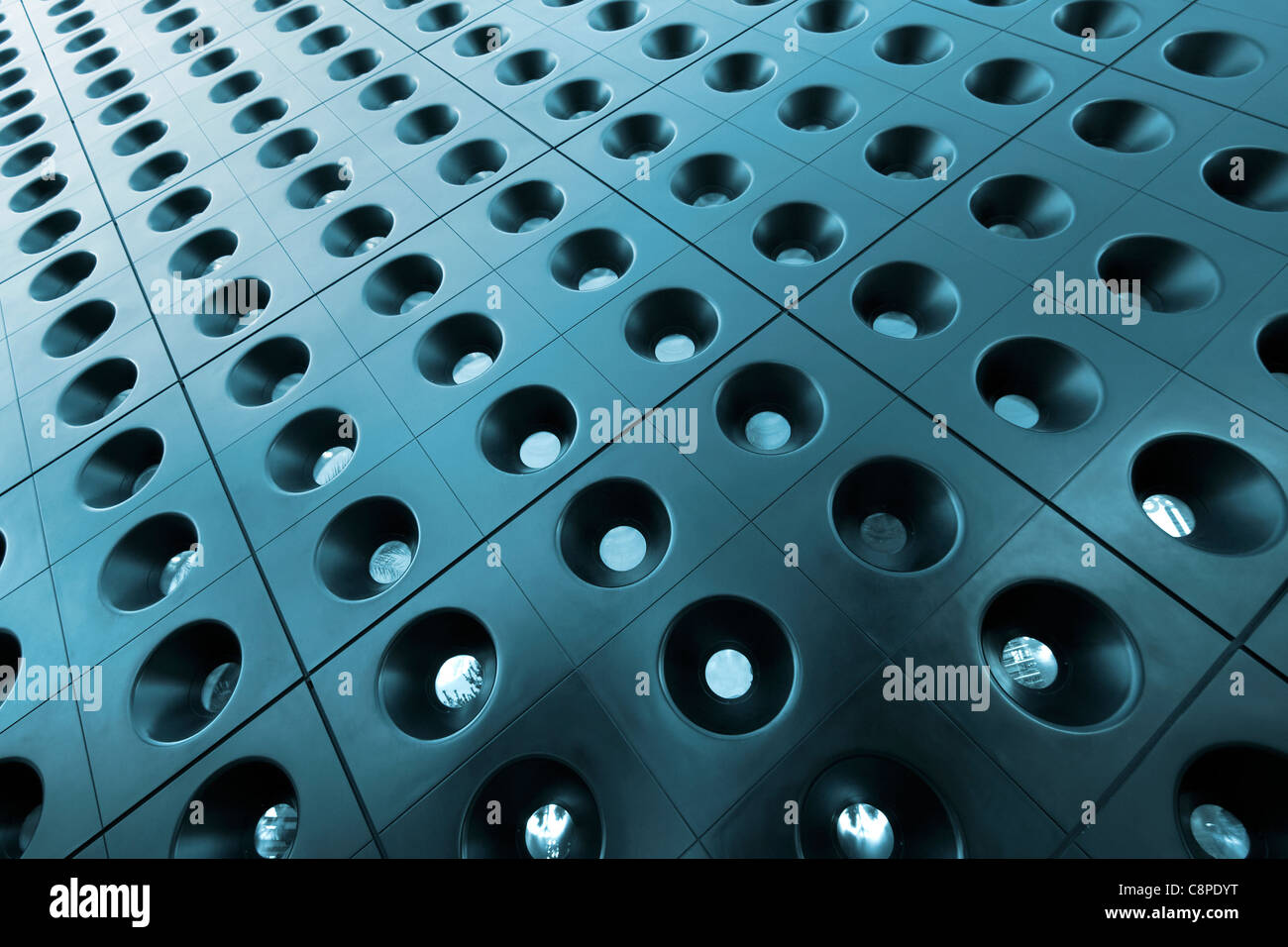 Abstract square and circle pattern with perspective Stock Photo - Alamy