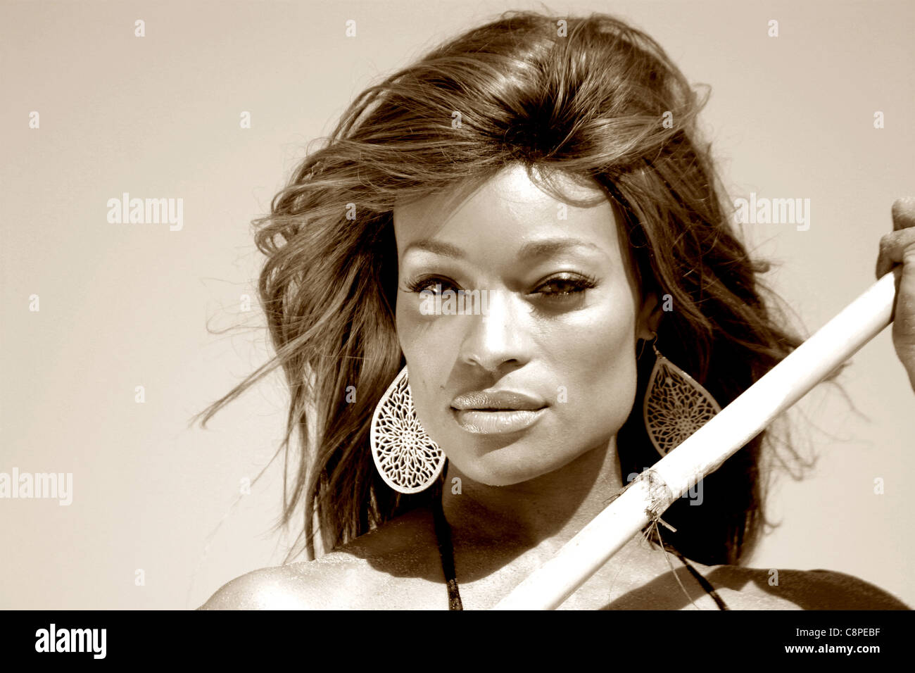 Art female portrait in b/w Stock Photo - Alamy