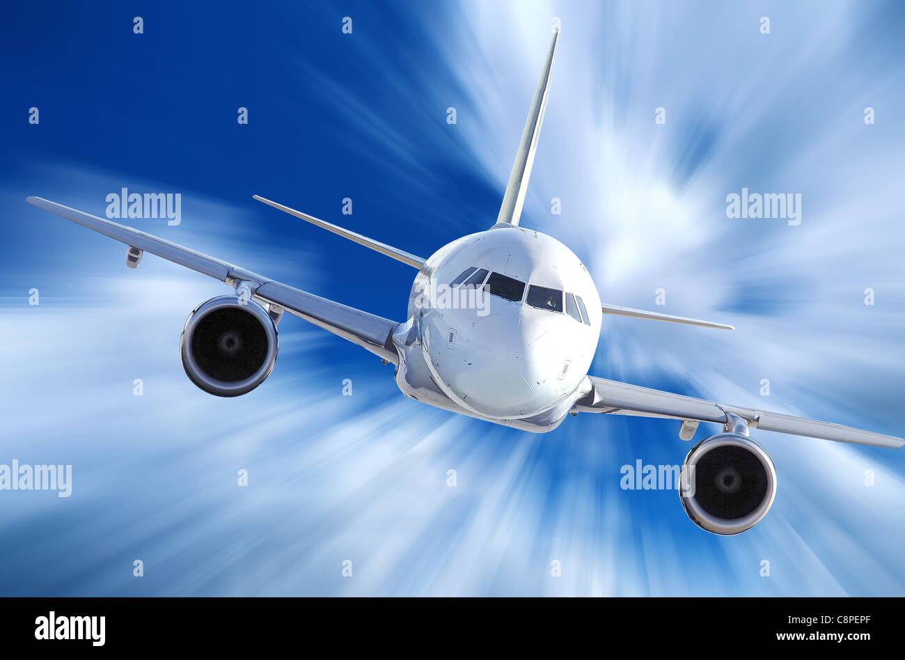 Airplane traveling very fast Stock Photo - Alamy